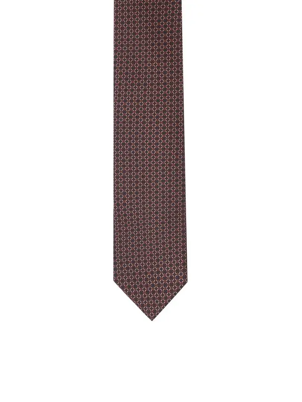 LARDINI Geometric-print Silk Tie