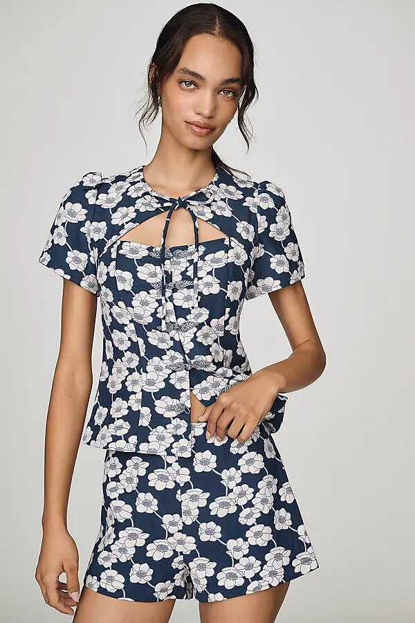 Maeve Cutout Tie-front Blouse
