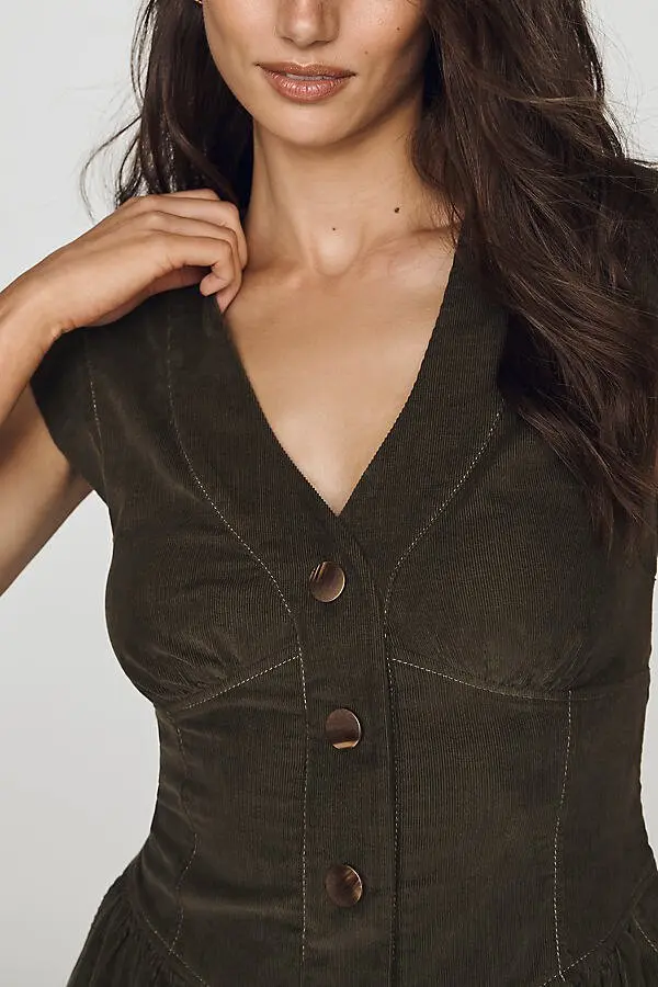 Maeve 100% Cotton Corduroy Mini Dress