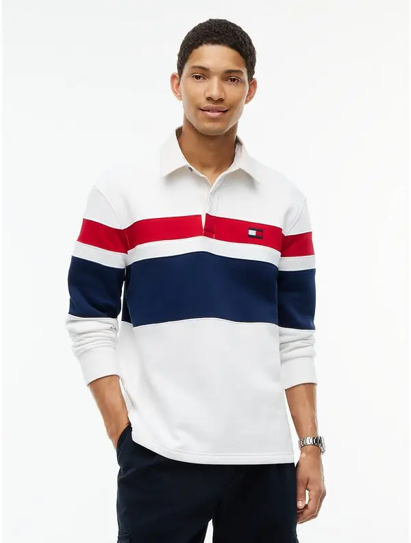 Tommy Hilfiger Brushed-back Fleece Rugby Sweatshirt - Ecru