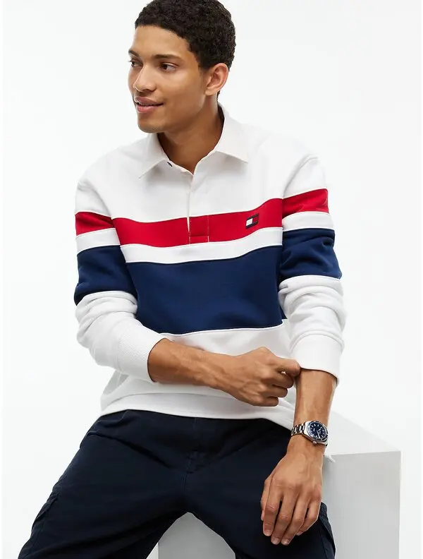 Tommy Hilfiger Brushed-back Fleece Rugby Sweatshirt