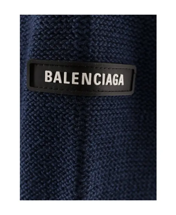 Balenciaga Logo Patch Knitted Hoodie