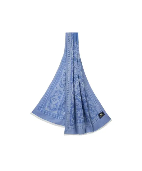Etro Silk-blend Scarf With Geometric Motif