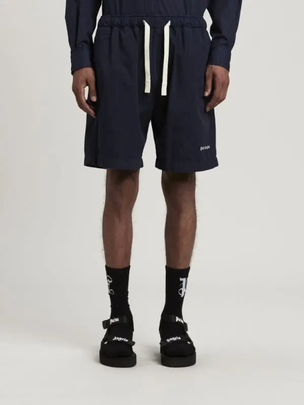 Palm Angels Logo Embroidered Drawstring Bermuda Shorts