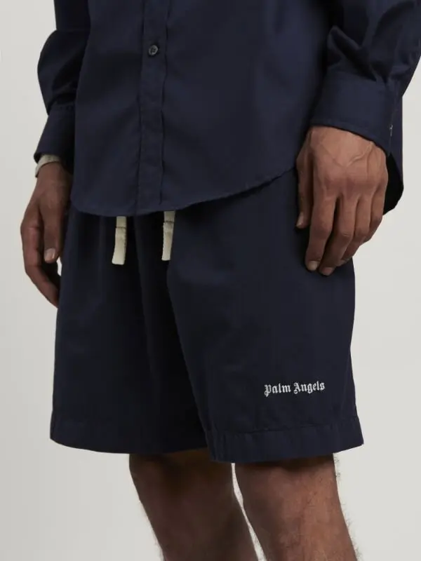 Palm Angels Logo Embroidered Drawstring Bermuda Shorts