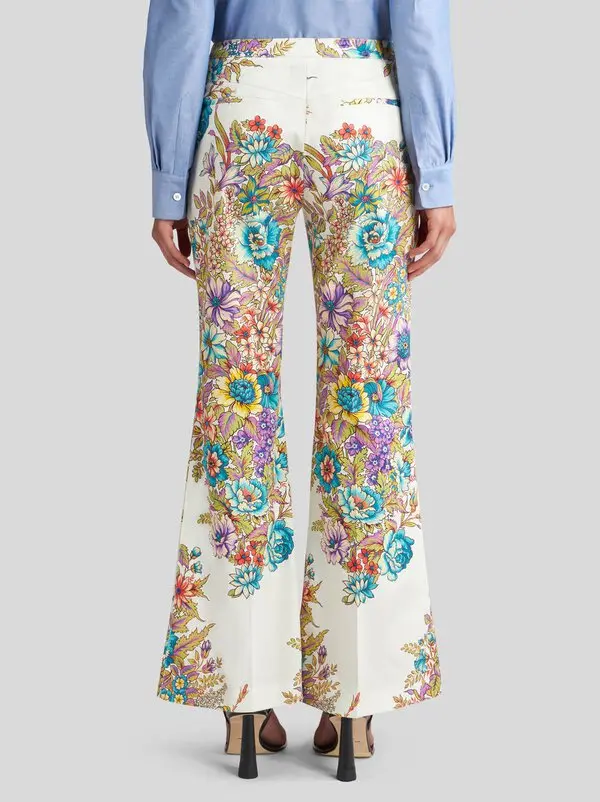 Etro Floral-printed High Waist Flared Trousers