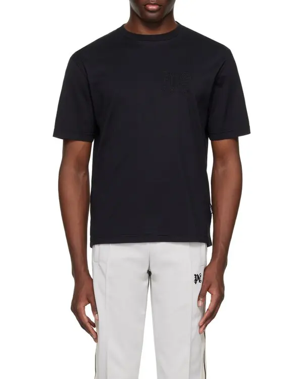 Palm Angels Monogram Embroidered Crewneck T-shirt