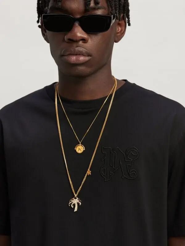 Palm Angels Monogram Embroidered Crewneck T-shirt