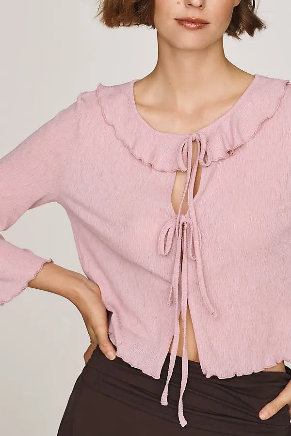 Anthropologie Plissé Cardigan Top