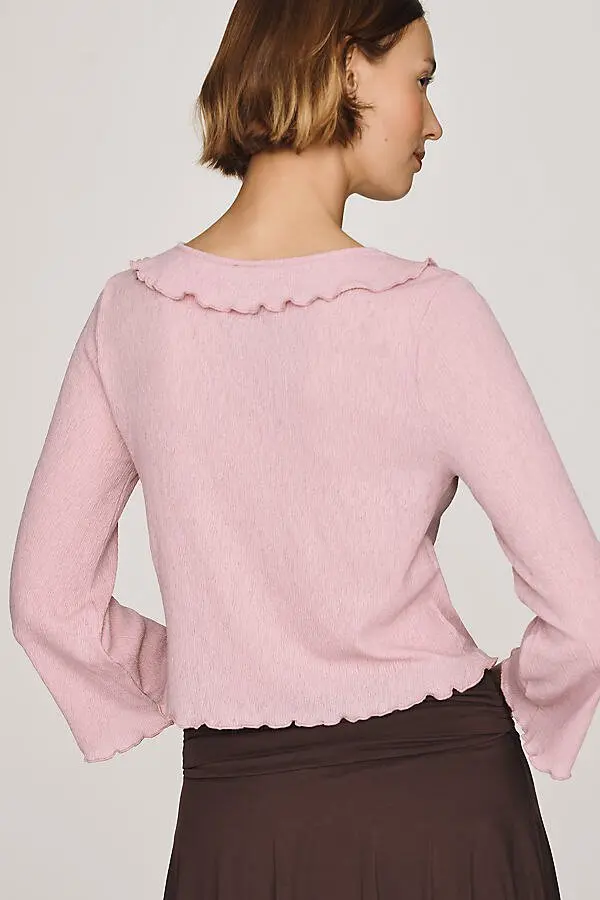 Anthropologie Plissé Cardigan Top