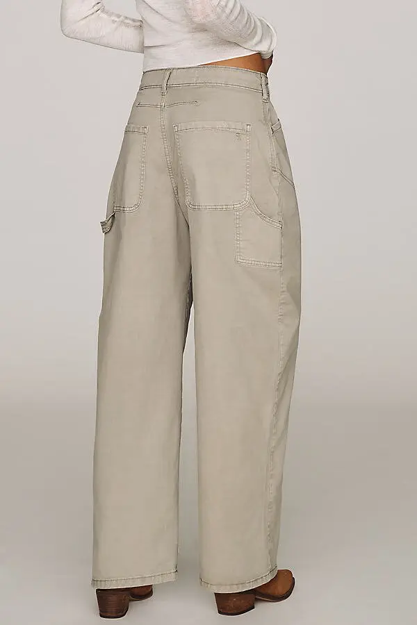 PILCRO Kayden Full Length Utility Barrel Pants - Elm