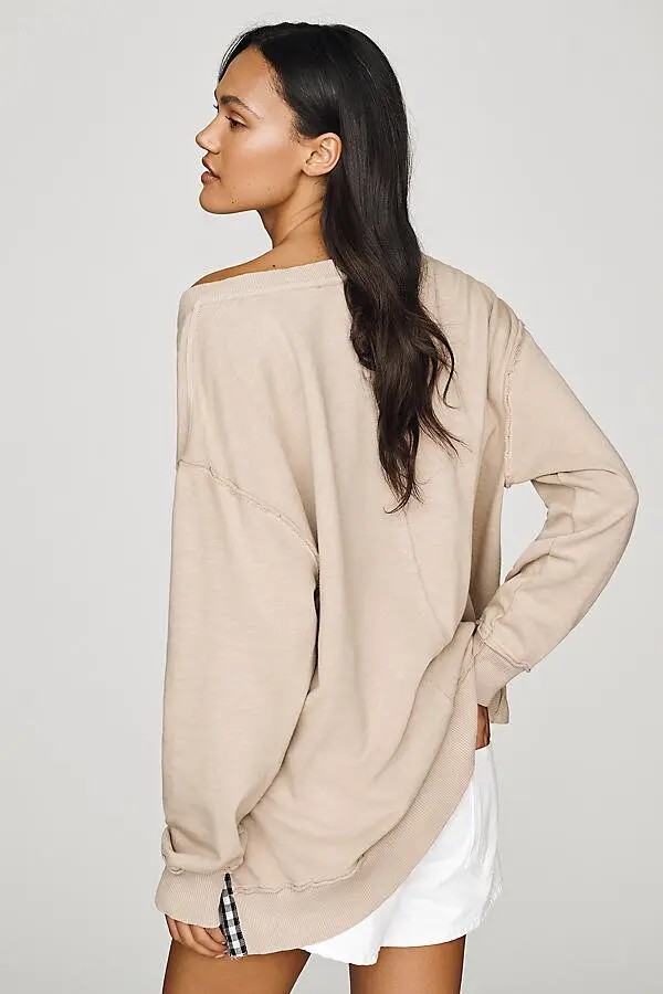 PILCRO Cotton V-neck Side-tie Top