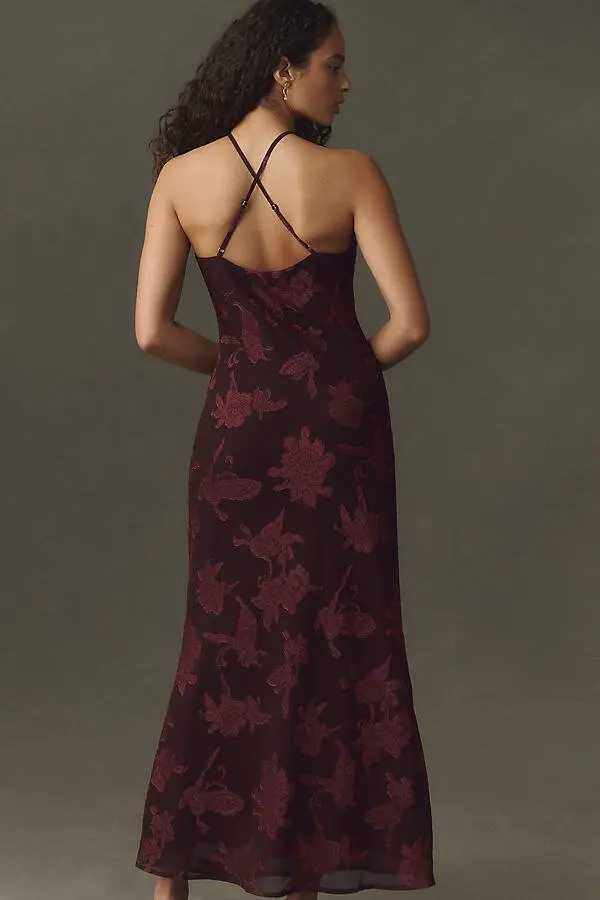 HUTCH Burnout Scarf Slip Dress