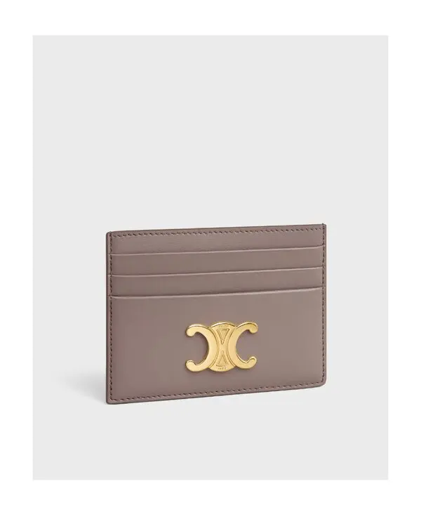 Celine Triomphe Card Holder In Shiny Calfskin