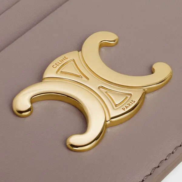 Celine Triomphe Card Holder In Shiny Calfskin