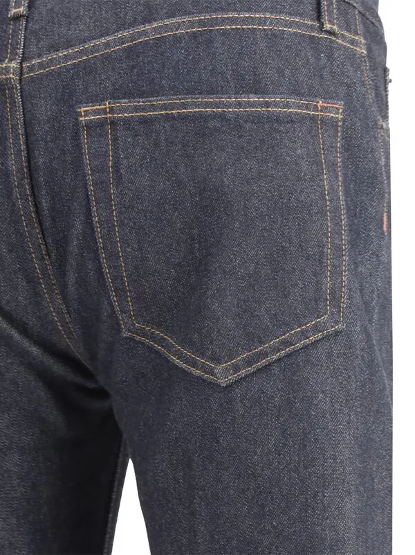 Loro Piana Cashmere Jeans With Logo Patch - Shadow Blue