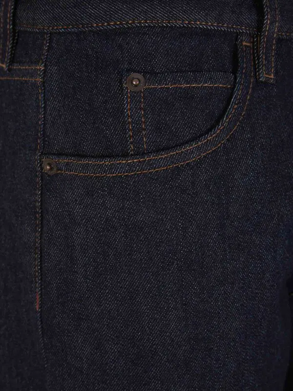 Loro Piana Cashmere Jeans With Logo Patch - Shadow Blue