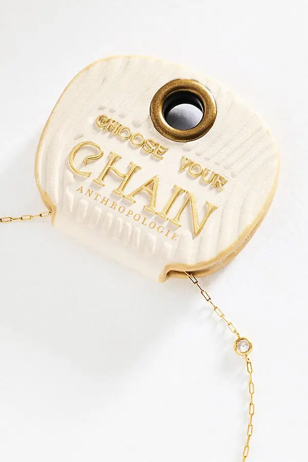 Anthropologie Crystal Cha Necklace - Gold