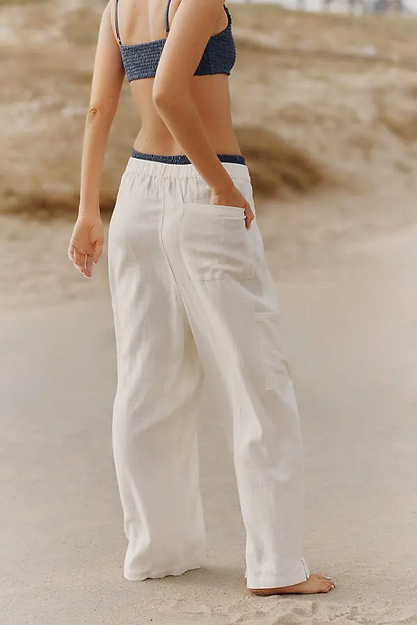 CELANDINE High-rise Pull-on Pants - Ivory