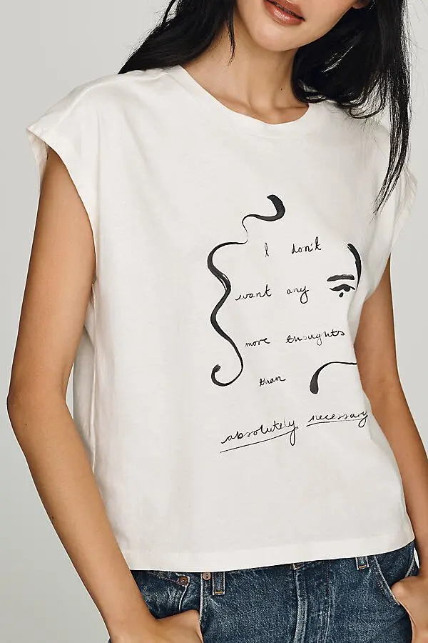 Anthropologie Kit Agar Graphic Cotton T-shirt