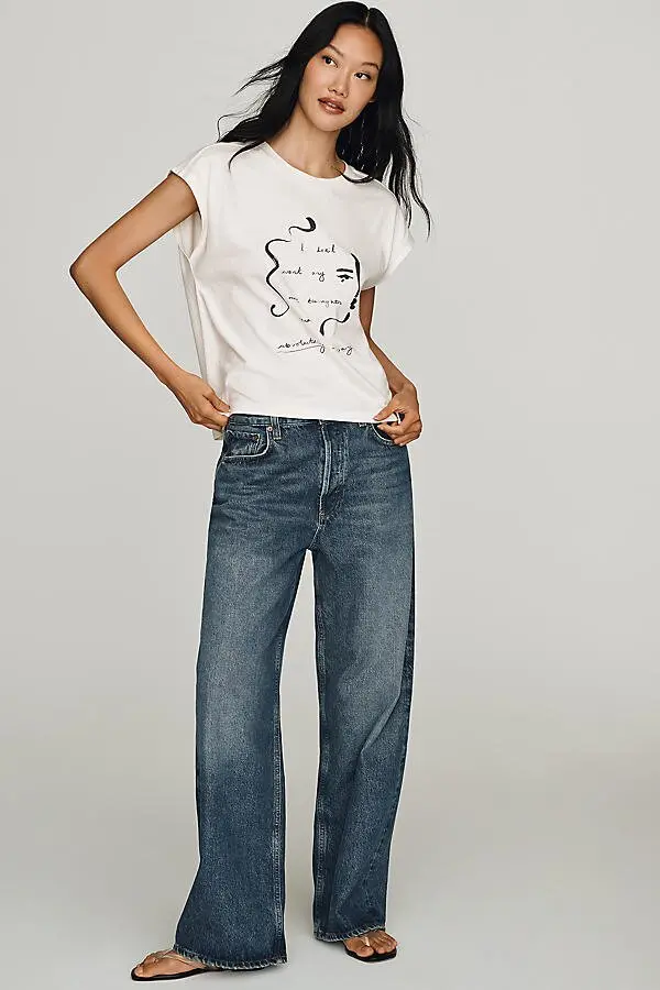 Anthropologie Kit Agar Graphic Cotton T-shirt