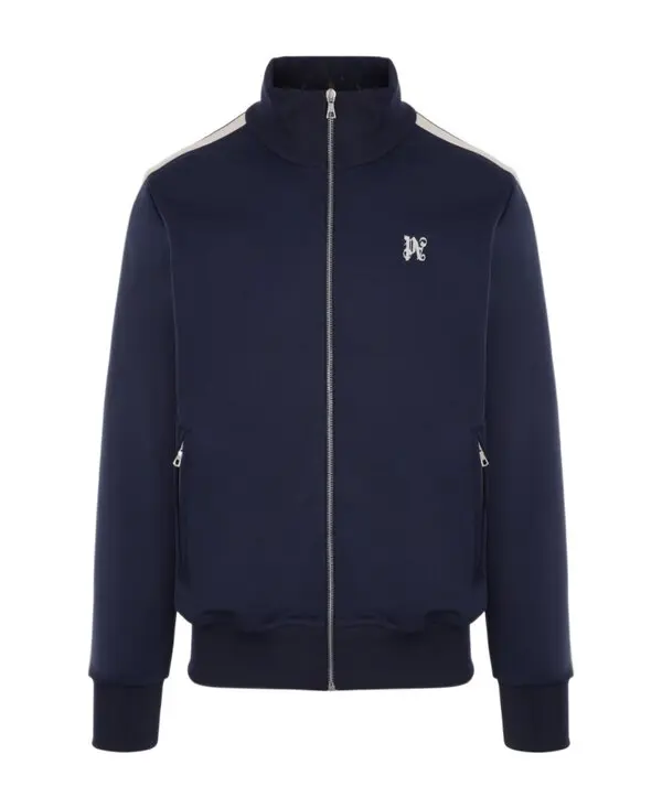 Palm Angels Logo Embroidered Zip-up Jacket