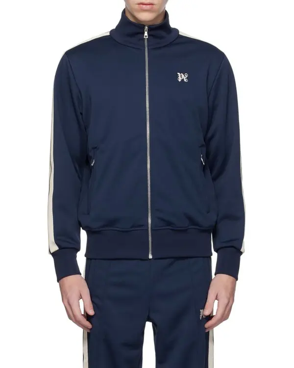 Palm Angels Logo Embroidered Zip-up Jacket