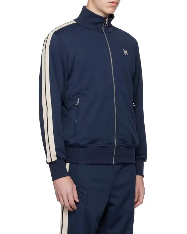 Palm Angels Logo Embroidered Zip-up Jacket
