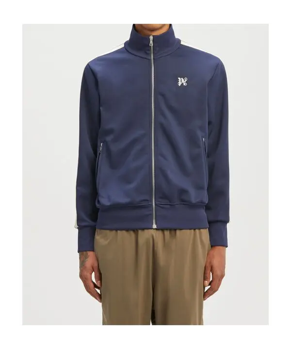 Palm Angels Logo Embroidered Zip-up Jacket