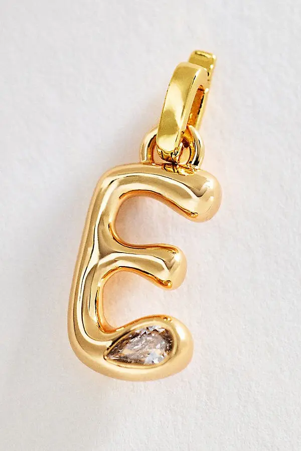 Anthropologie Groovy Bezel Initial Charm - E