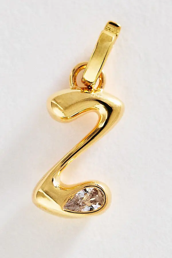 Anthropologie Groovy Bezel Initial Charm - Z