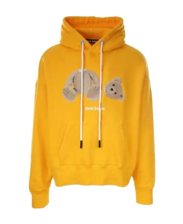 Palm Angels Teddy Bear Patch Hoodie - Yellow