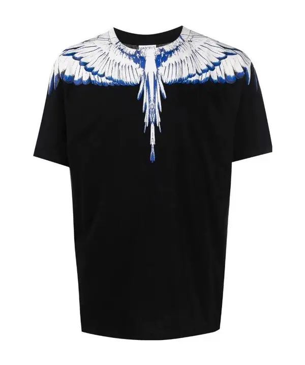 MARCELO BURLON COUNTY OF MILAN Wings Printed Crewneck T-shirt - Black