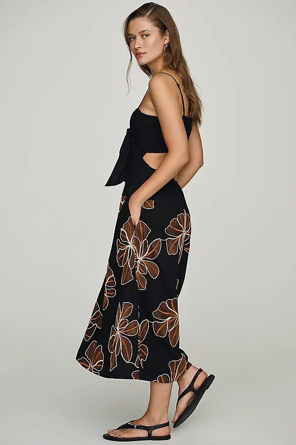 Endless Rose Embroidered Cotton Midi Dress