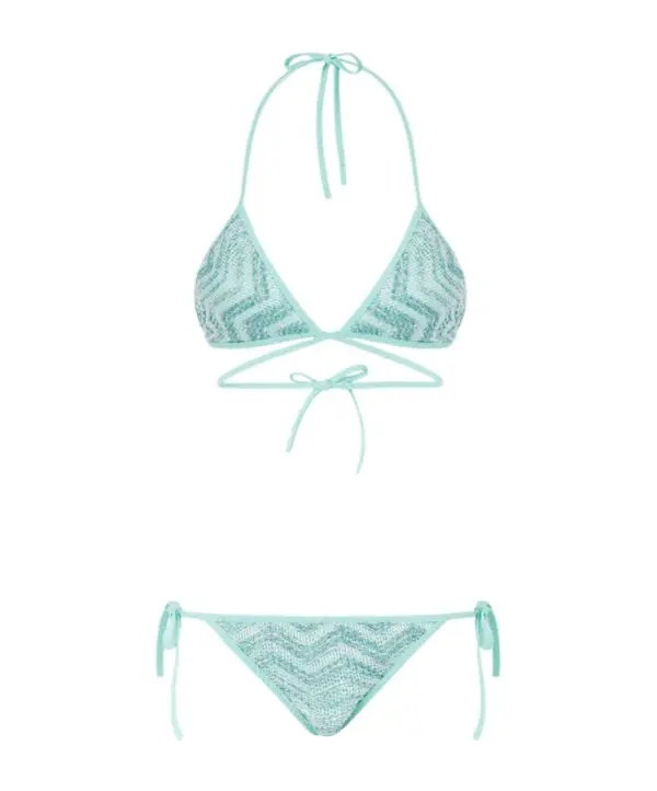 Missoni Zigzag-pattern Tie-fastening Bikini Set