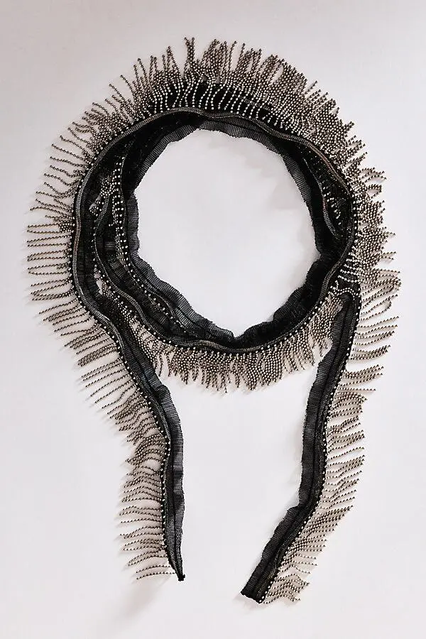 Anthropologie Prelayer Wrap Tassel Necklace - Black