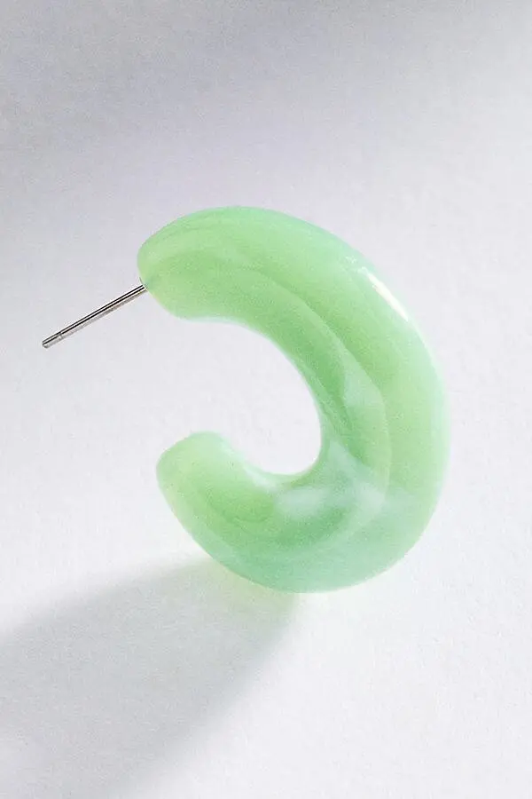Anthropologie Resin Hoop Earrings - Green