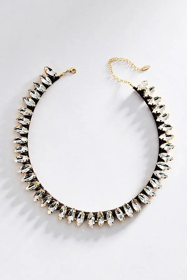 Anthropologie Crystal Choker Necklace - Chocolate
