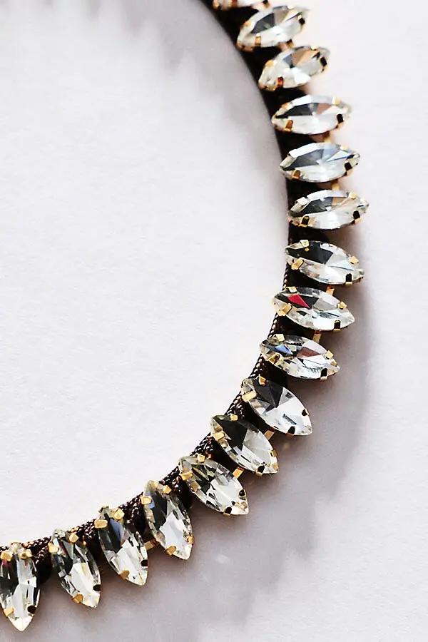 Anthropologie Crystal Choker Necklace - Chocolate