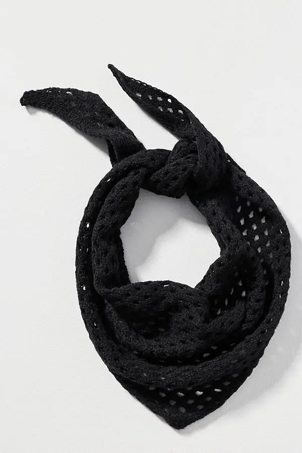 Anthropologie Triangle Knit Hair Scarf - Black