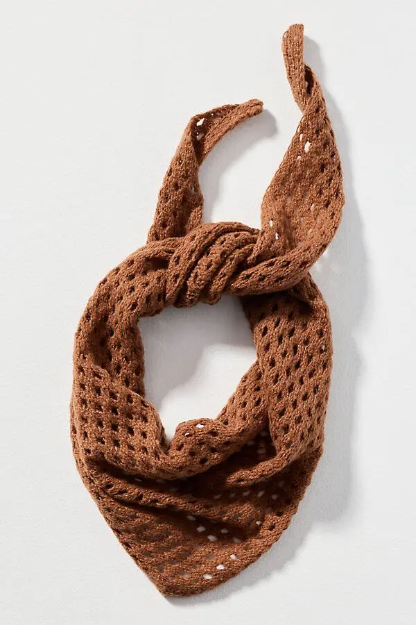 Anthropologie Triangle Knit Hair Scarf - Brown