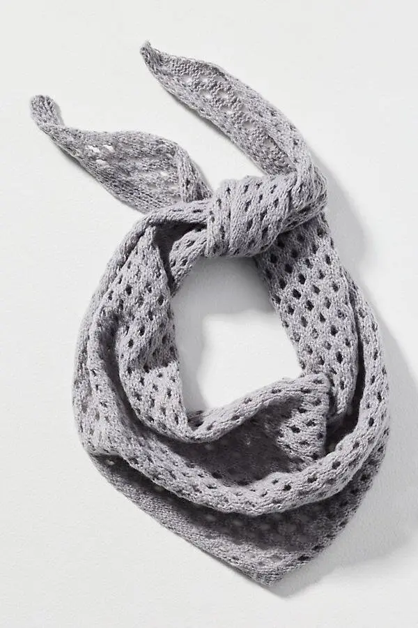 Anthropologie Triangle Knit Hair Scarf - Grey