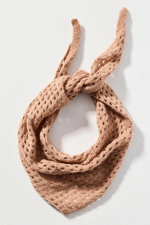 Anthropologie Triangle Knit Hair Scarf - Tan