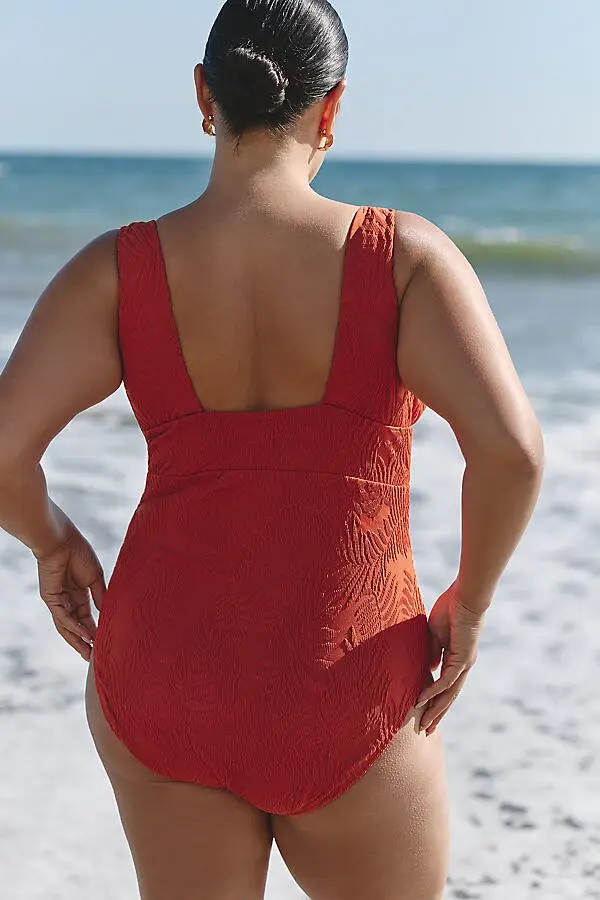 ANDIE Mykonos Textured One-piece Swimsuit - Red
