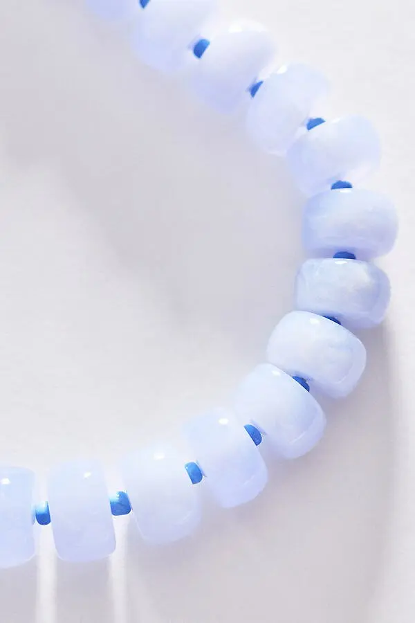 Anthropologie Chunky Beaded Necklace - Blue