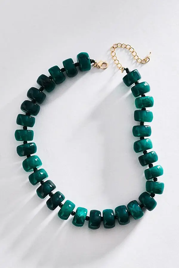 Anthropologie Medium Beads Necklace - Green