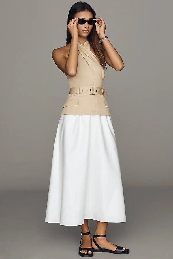 Astr The Label Halter Twofer Midi Dress