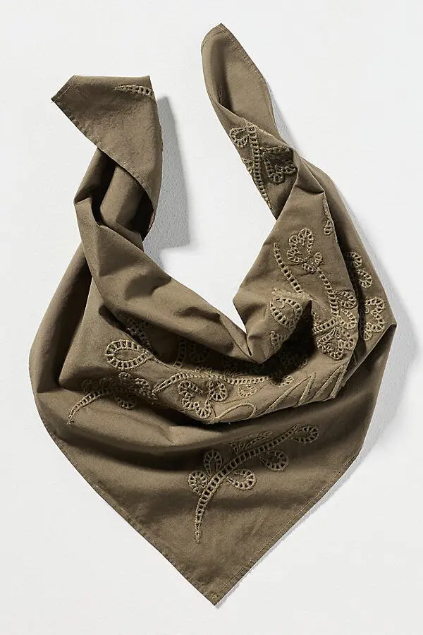 DAMSON MADDER Embroidered Hair Scarf