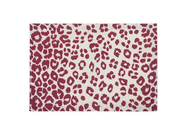 MATOUK Schumacher Iconic Leopard Placemats - Crimson
