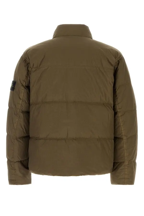 Stone Island Khaki Nylon Down Jacket